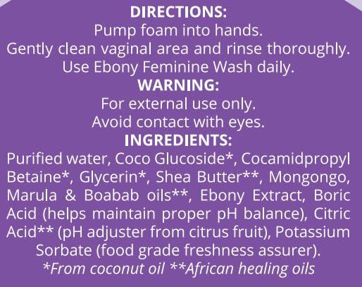 Ebony Feminine Wash - pH Balanced Vaginal Wash for Women - Odor ...