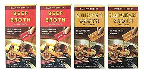 Savory Choice Liquid Broth Concentrates 5.1 oz - Set of 4 Boxes (2 ...