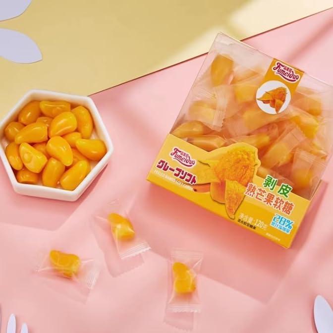 Mango fruit juice gummies Peelable passion grape gummy candy Fruit soft ...