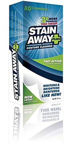 Stainaway Denture Cleaner: 80 Tablets Bundle + Dentu-Care Brush for ...
