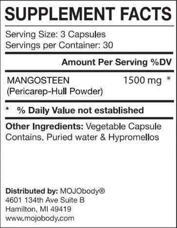 MOJObody Mangosteen Pericarp Capsules 1500mg | 90 Veggie Capsules ...