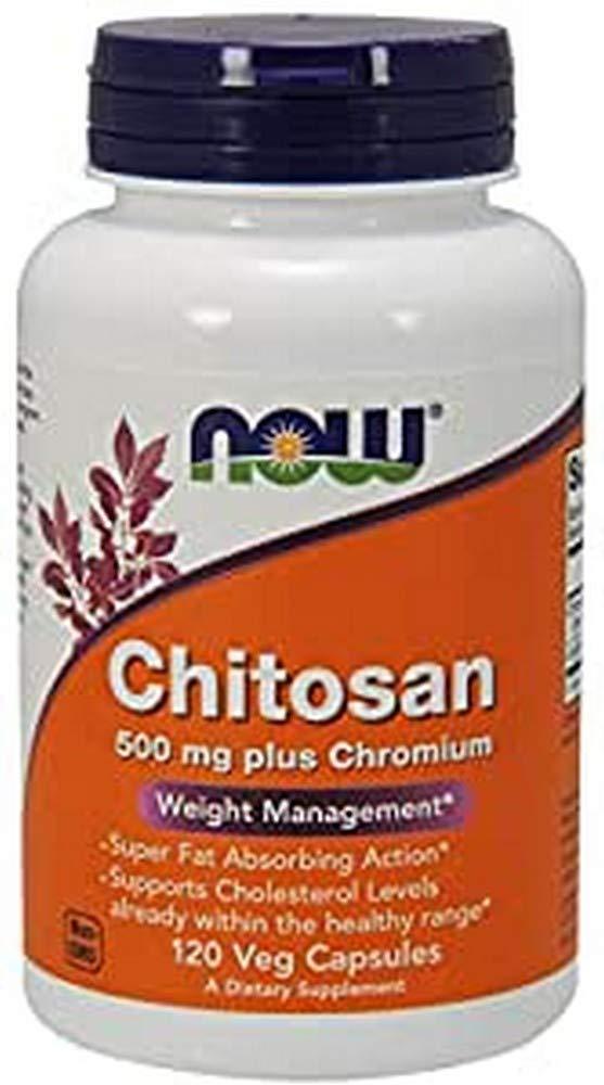 Now Foods Chitosan Plus Chromium 500mg | 120 Vegan Capsules for Weight ...