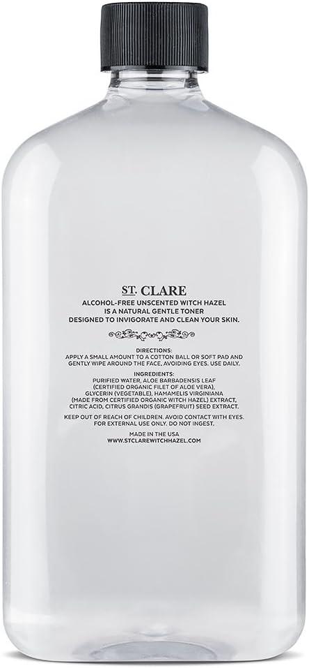 St Clare Organic Witch Hazel Facial Toner - Alcohol-Free & Fragrance ...