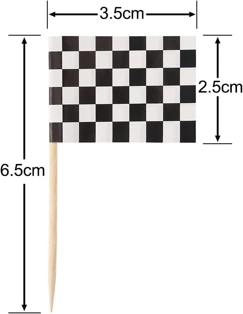 Pangda 100 Pack Checkered Racing Flag Toothpicks Cupcake Picks ...