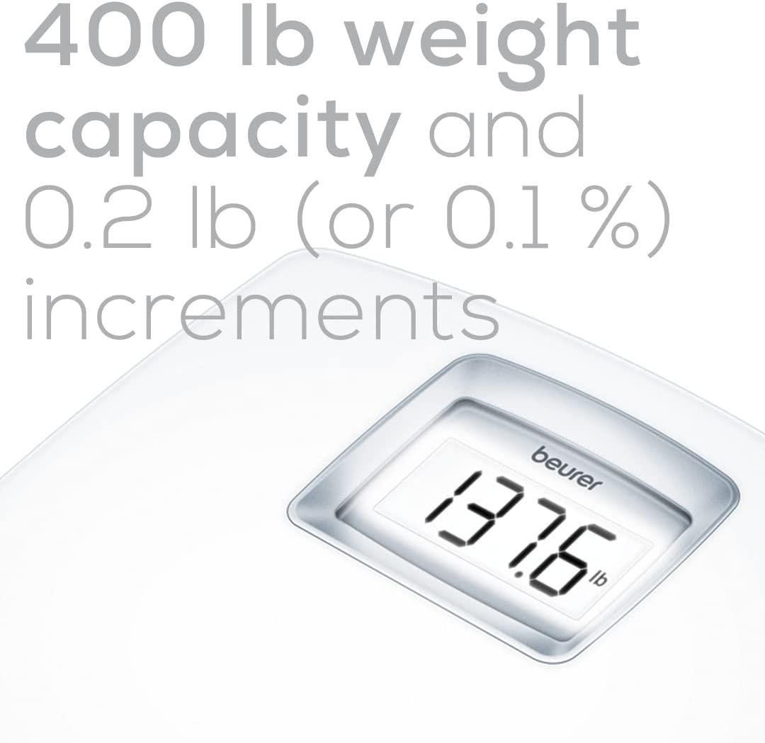 Beurer PS25 Digital Bathroom Scale for Body Weight 400lb Weight ...