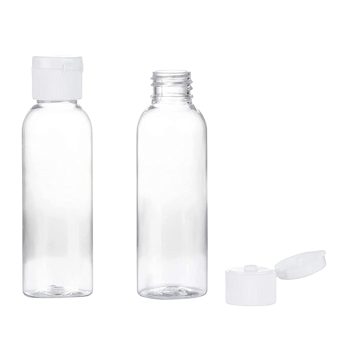 24-Pack Clear 2 oz Travel Bottles with Flip Cap - Refillable Toiletry ...
