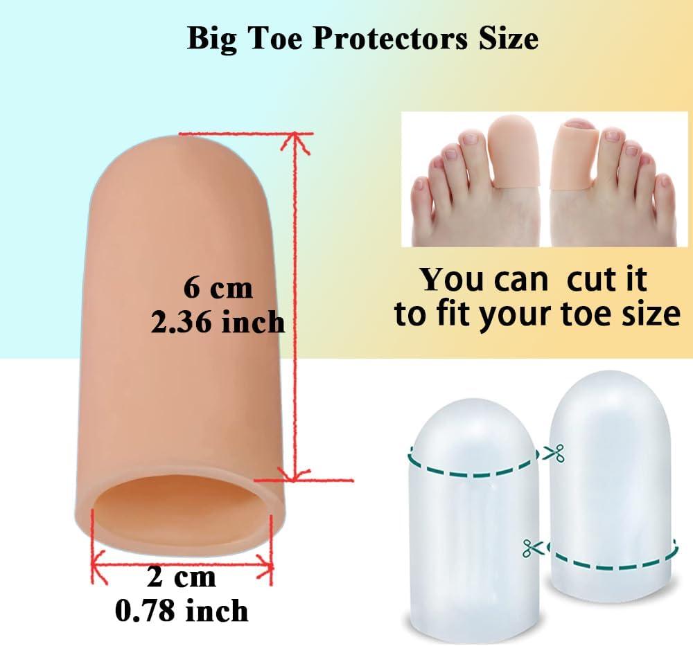 6 Pack Silicone Big Toe Protectors for Corns, Blisters, Ingrown ...