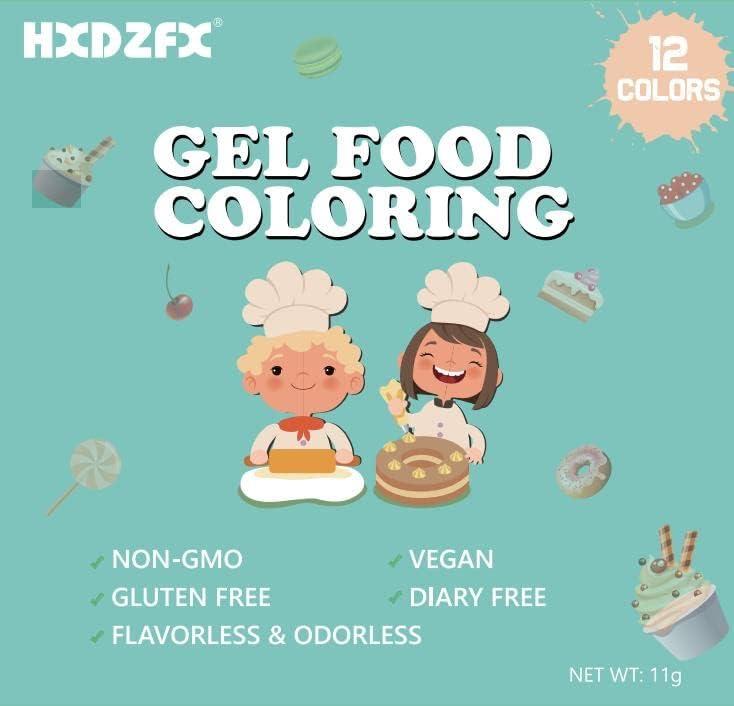 12 Colours 11g Food Colouring Gel Set for Baking and Decorating - Ideal ...