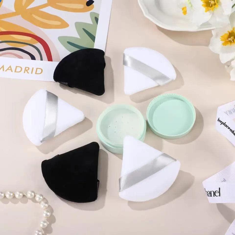 12 Triangle Powder Puffs | Soft Velour Makeup Blenders for Loose Powder ...