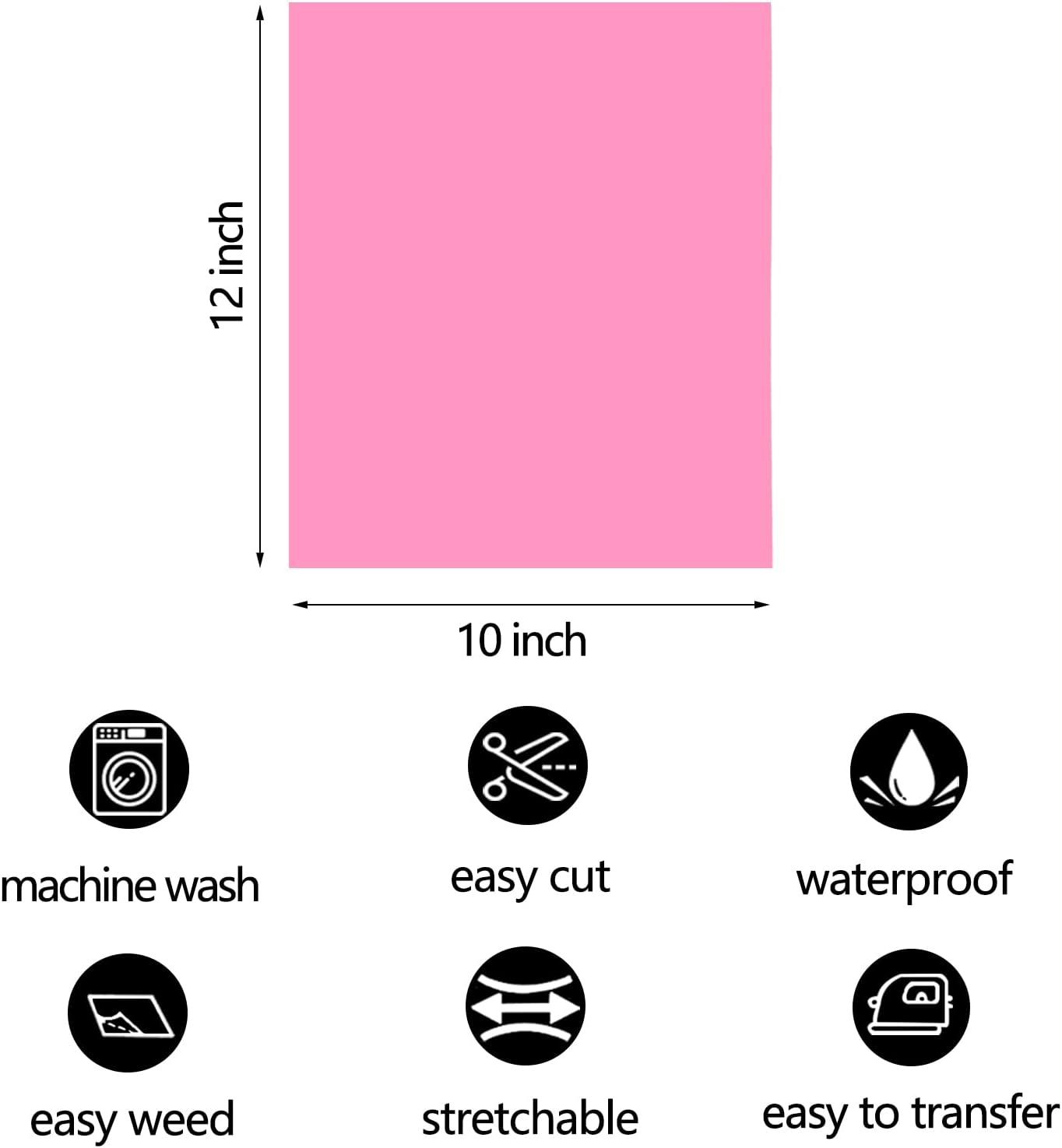 FUNKAKA Pink HTV Heat Transfer Vinyl Bundle - 12 x 10 Iron on Vinyl ...