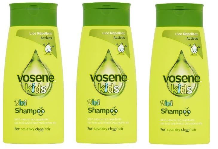 THREE PACKS of Vosene Kids 3 in 1 Conditioning Shampoo Head Lice ...