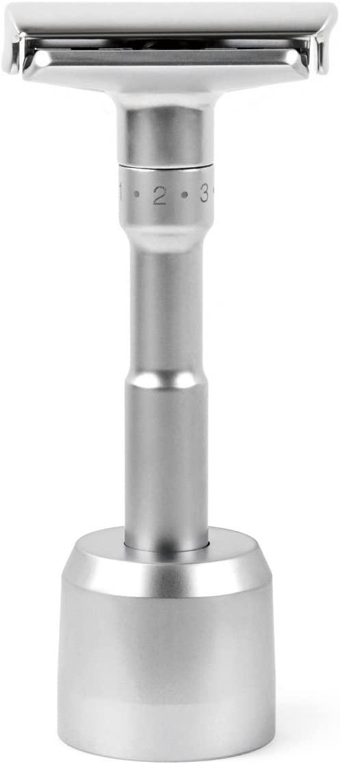QSHAVE Brushed Aluminum Alloy Adjustable Safety Razor Stand - Solo Base ...
