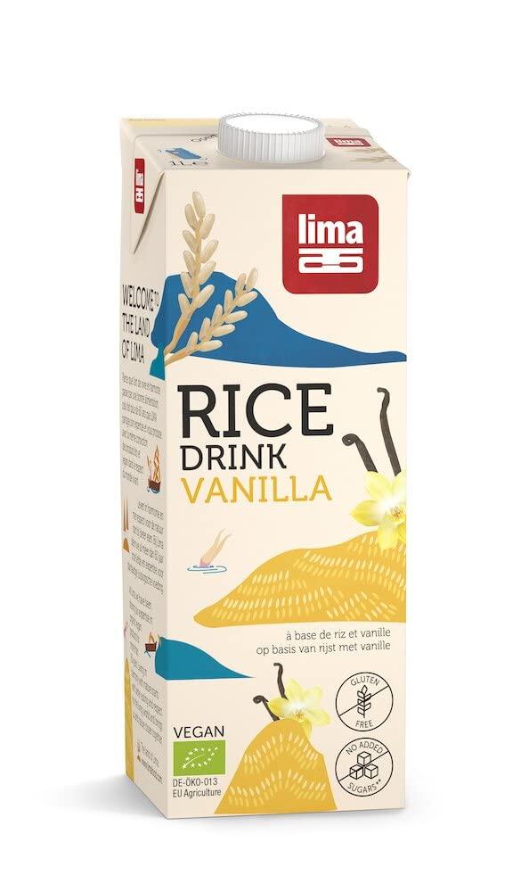 Lima Organic Rice Drink Vanilla (2 x 1L) - Dairy-Free Vegan & Naturally ...