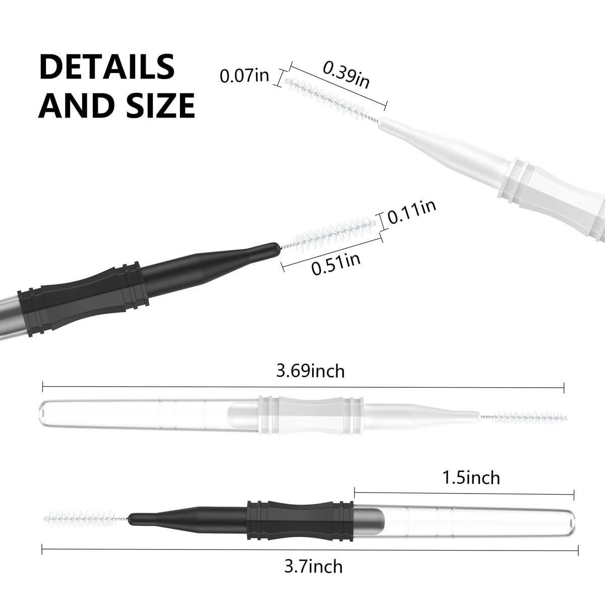 20 Pcs Micro Eyebrow Brush Set with Cap - Multifunctional Spoolie Lash ...