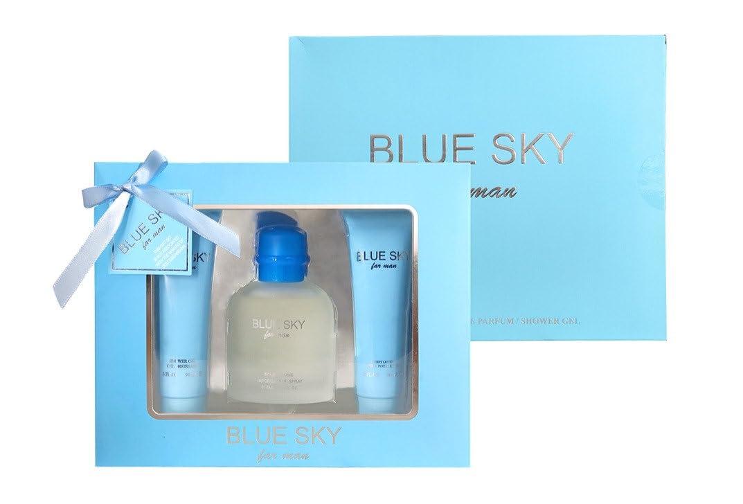 Blue Sky Cologne Gifts Sets for Men Eau De Toilette (3.4 fl oz) Body Lotion (3.0 fl oz) Shower ...
