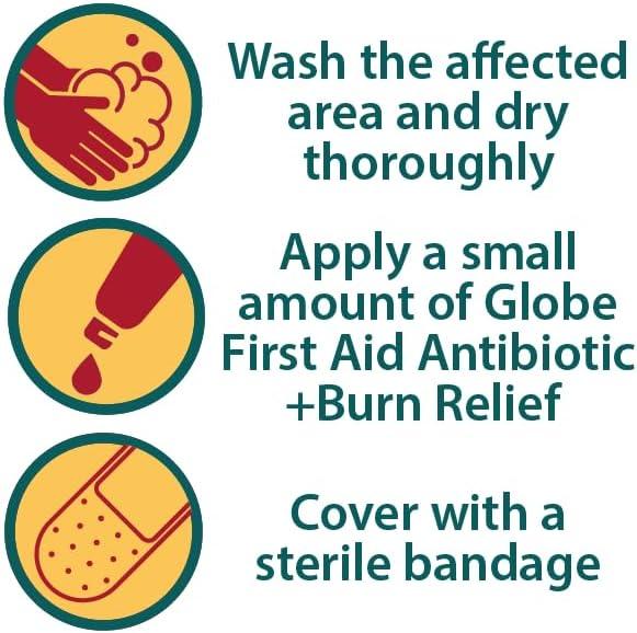 Globe {2 Oz) Dual Action Burn Relief & First-Aid Antibiotic Ointment ...