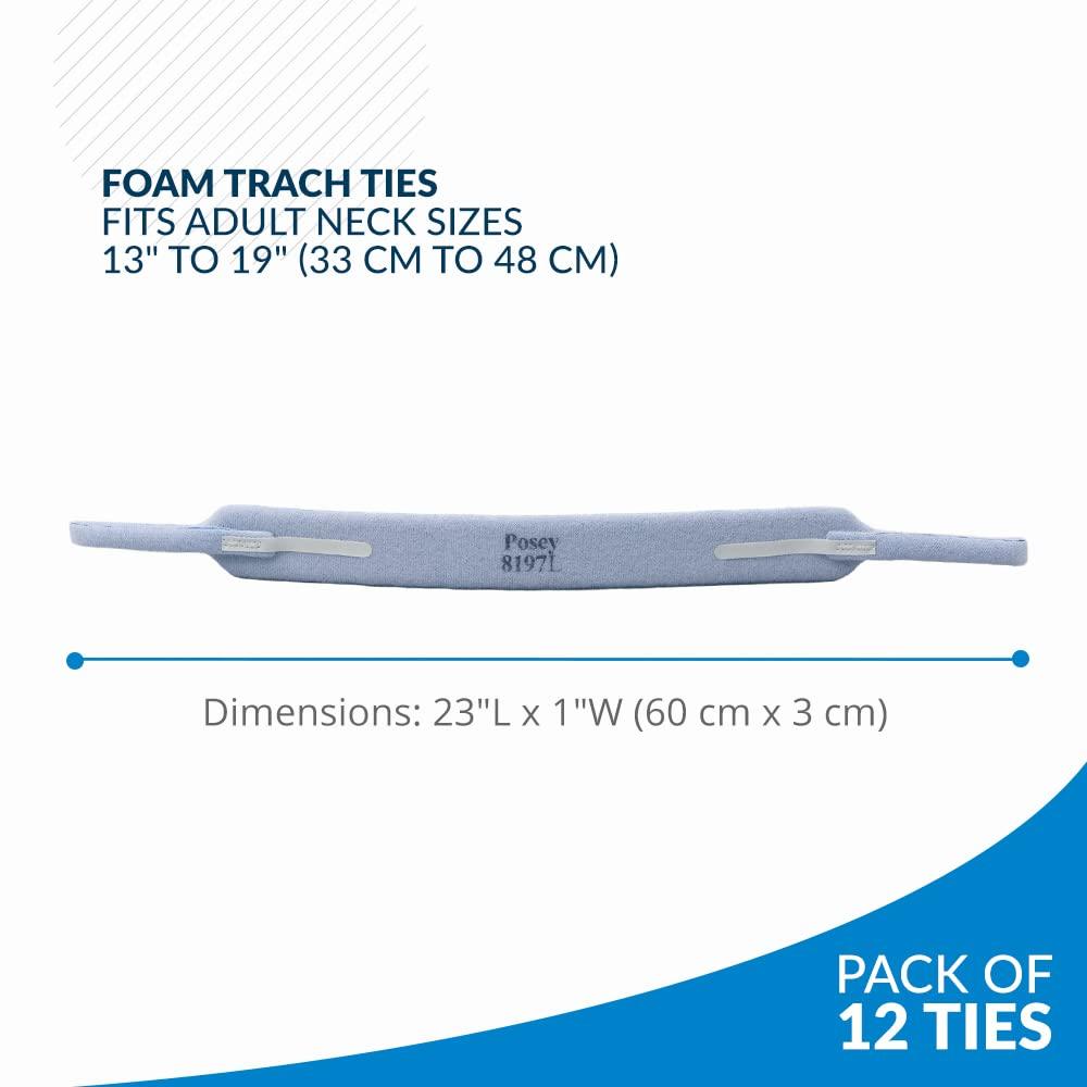 TIDI Posey Foam Trach Tie Large 1 Package of 12 Ties Tracheostomy Tube ...