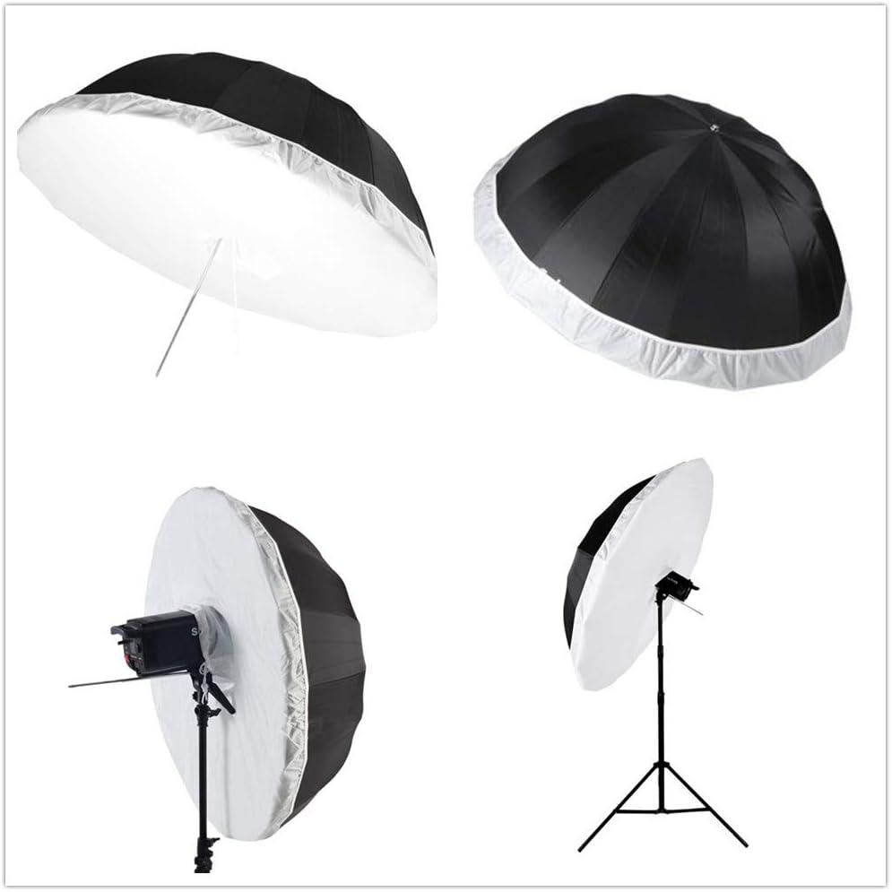 HappyGo 7-Foot Parabolic Umbrella Front Diffuser Cover - Black/Silver ...