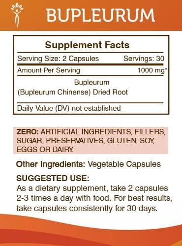 Secrets of the Tribe Bupleurum 1000mg 60 Capsules - Bupleurum Chinense ...