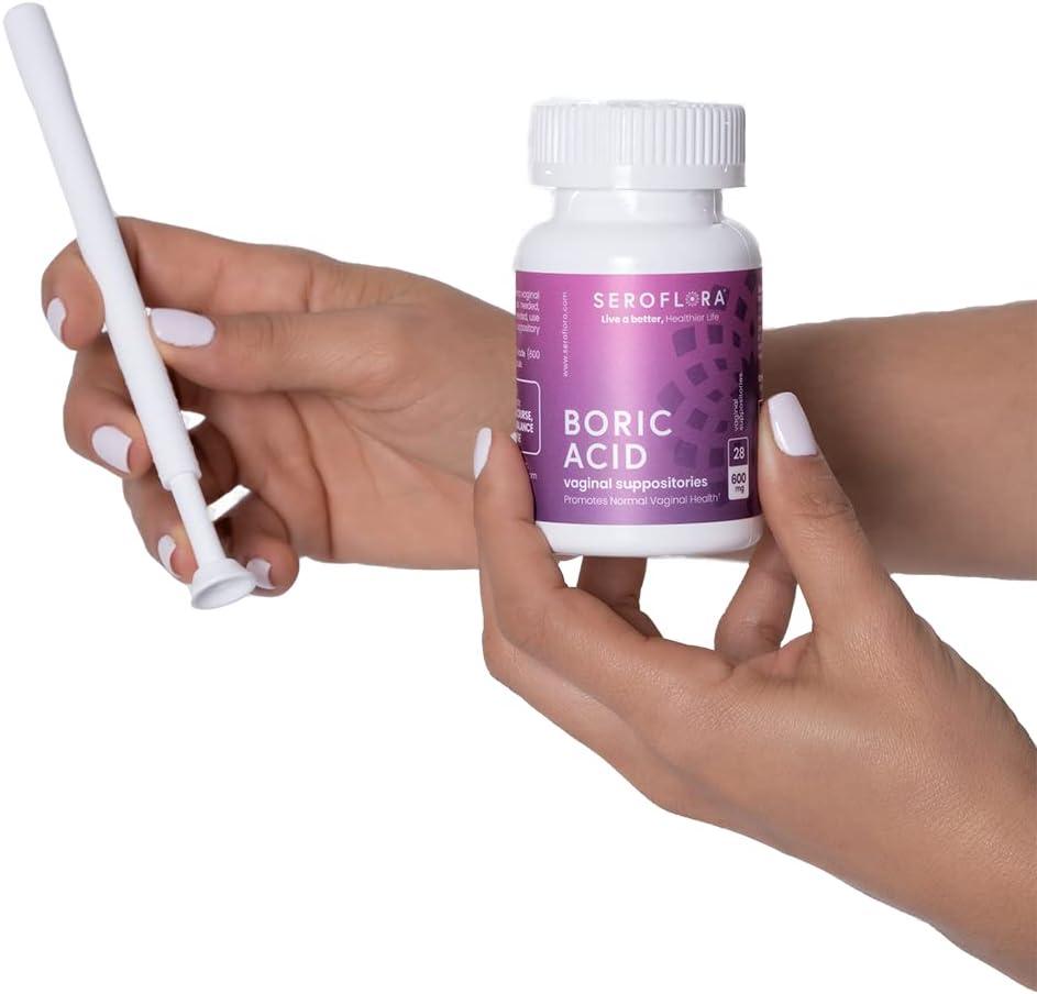 Boric Acid Vaginal Suppositories (28ct) with Applicators, pH Test ...