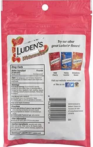 Shop Luden's Pectin Watermelon Throat Drops - 25 Oral Demulcents for ...
