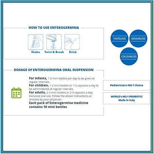 Enterogermina KIDS 10 VIALS Bacillus Clausii Probiotic 2 Billion CFU ...