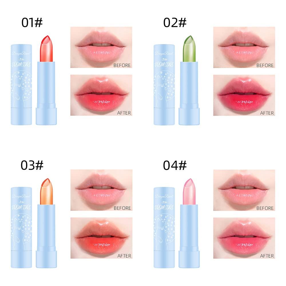 Aloe Vera Clear Jelly Lipstick Set - Color Changing Lip Gloss for Long ...