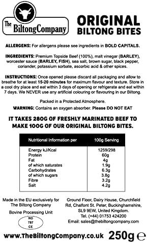 Biltong Stokkies Original Bites 500g by The Biltong Company High ...