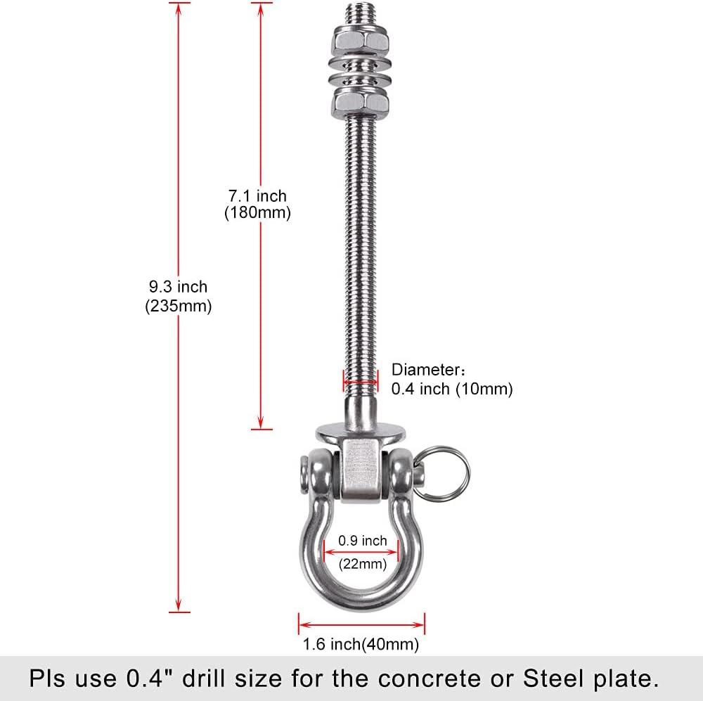 SELEWARE 6 Pack Swing Hanger Set - Heavy Duty Stainless Steel Swing Hooks - 1800LB Capacity ...