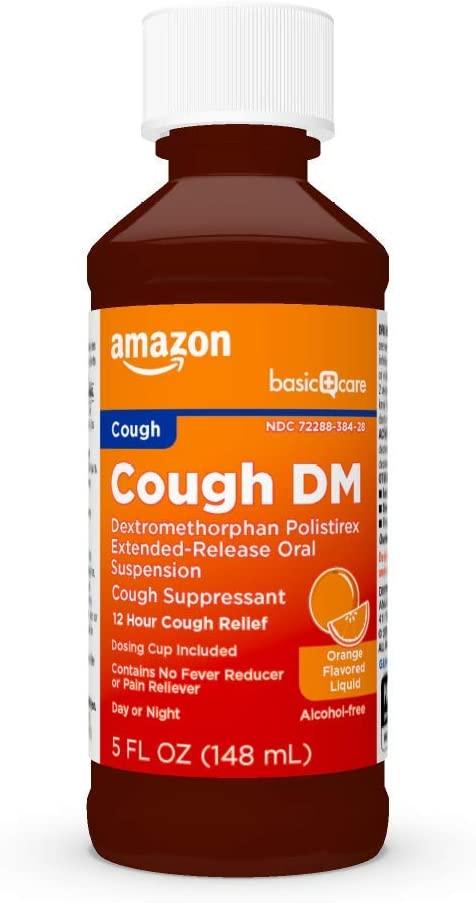 Amazon Basic Care 12 Hour Cough DM Liquid Medicine 5oz - Extended ...