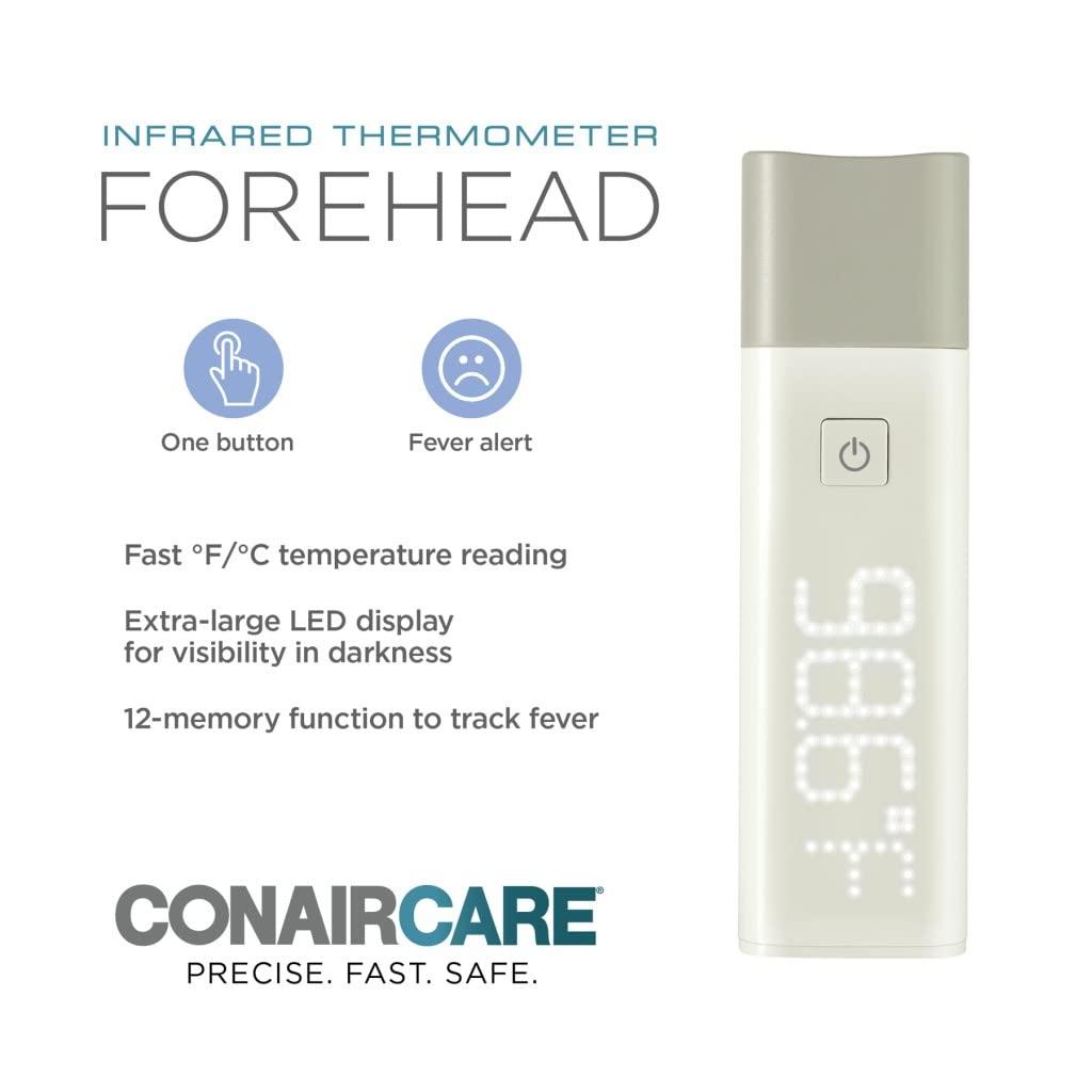 Conair Digital Thermometer for Adults and Kids Forehead Thermometer No ...