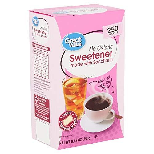 Saccharin Sweetener Packets - 250 Count, 8.82 oz, No Calorie | Sugar ...