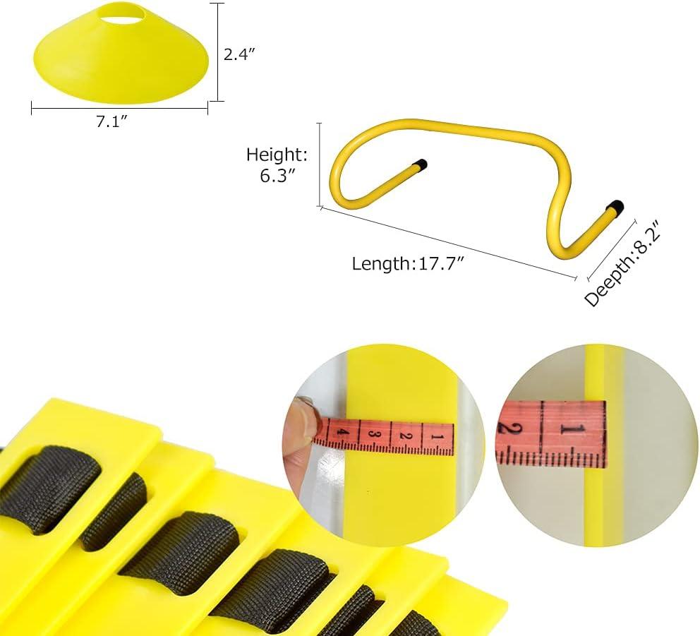 TNZMART Yellow Sports Speed Agility Training Set with Ladder, Hurdles ...