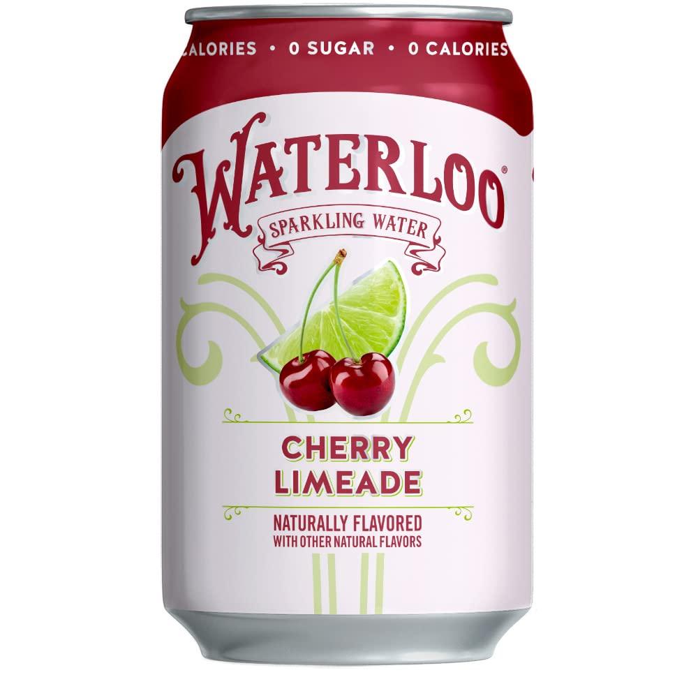 Waterloo Sparkling Water Cherry Limeade 12 Fl Oz (Pack of 24) - Zero Calories, Sugar, Artificial ...