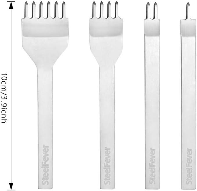 Leather Craft Tool Hole Punches 1+2+4+6 Prong Lacing Stitching Punch ...