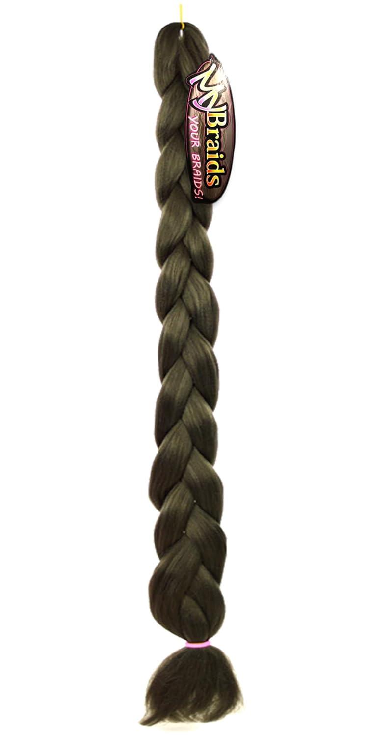 Mybraids Premium 2m Dark Gray Braid Hair for Rasta & Crochet Styles ...