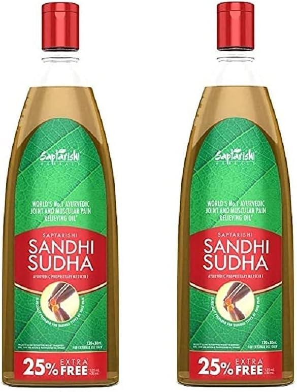 Sandhi Sudha Joint & Muscular Pain Oil 2-Pack (120+30ml) - Fast Relief ...