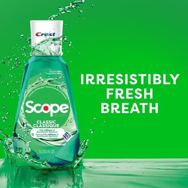 Crest + Scope Classic Mint Mouth Rinse 1 L Bottle - 6 Carton Pack | Buy ...