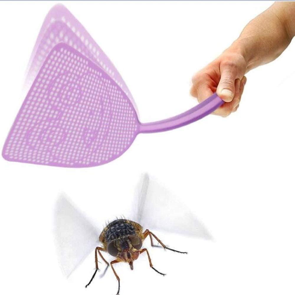 4 Pack Long Plastic Fly Swatters - Heavy Duty with Flexible Handle ...