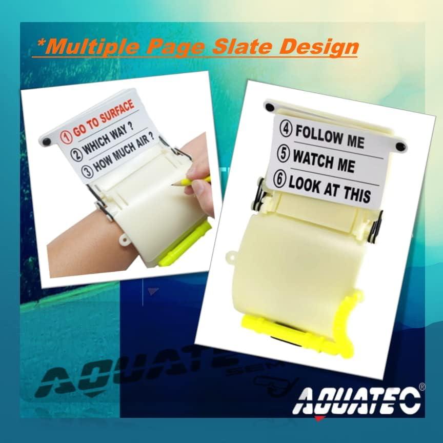 AQUATEC Dive Wrist Slate - Scuba Wrist Writing Slate - Glow-in-The-Dark ...