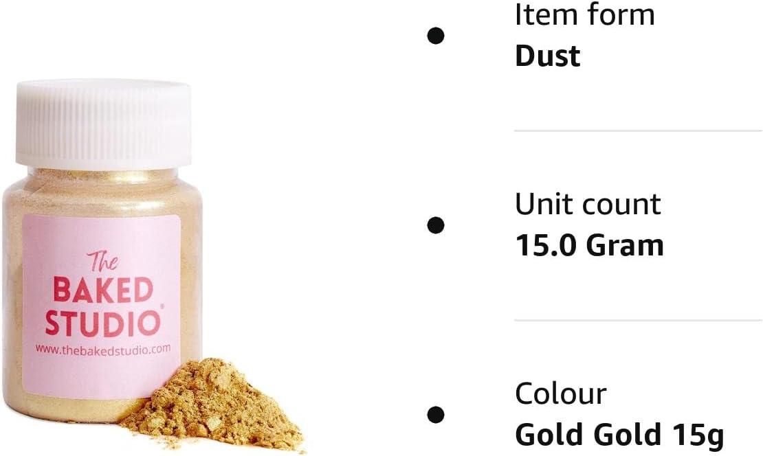 Baked Studio Edible Gold Lustre Dust - Cake Decorating Glitter 15g ...