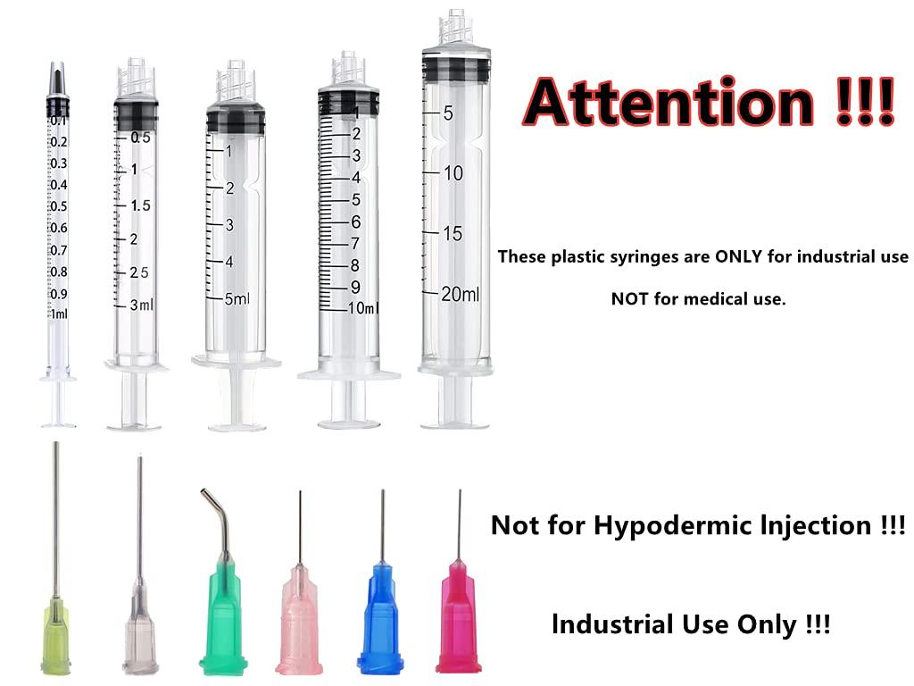 Large Syringes with Blunt Tip Needles and Caps - Ideal for Lip Gloss ...
