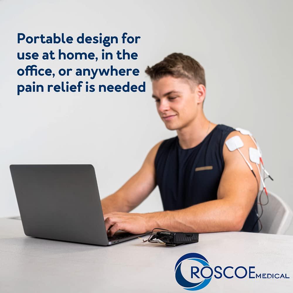 Roscoe Medical TENS Unit and EMS Muscle Stimulator - Clinical Strength ...