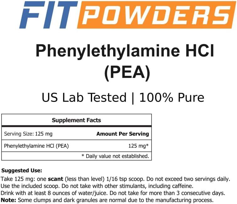 Beta Phenylethylamine HCL (Pea) Powder by FitPowders - 500g (1.1lb ...