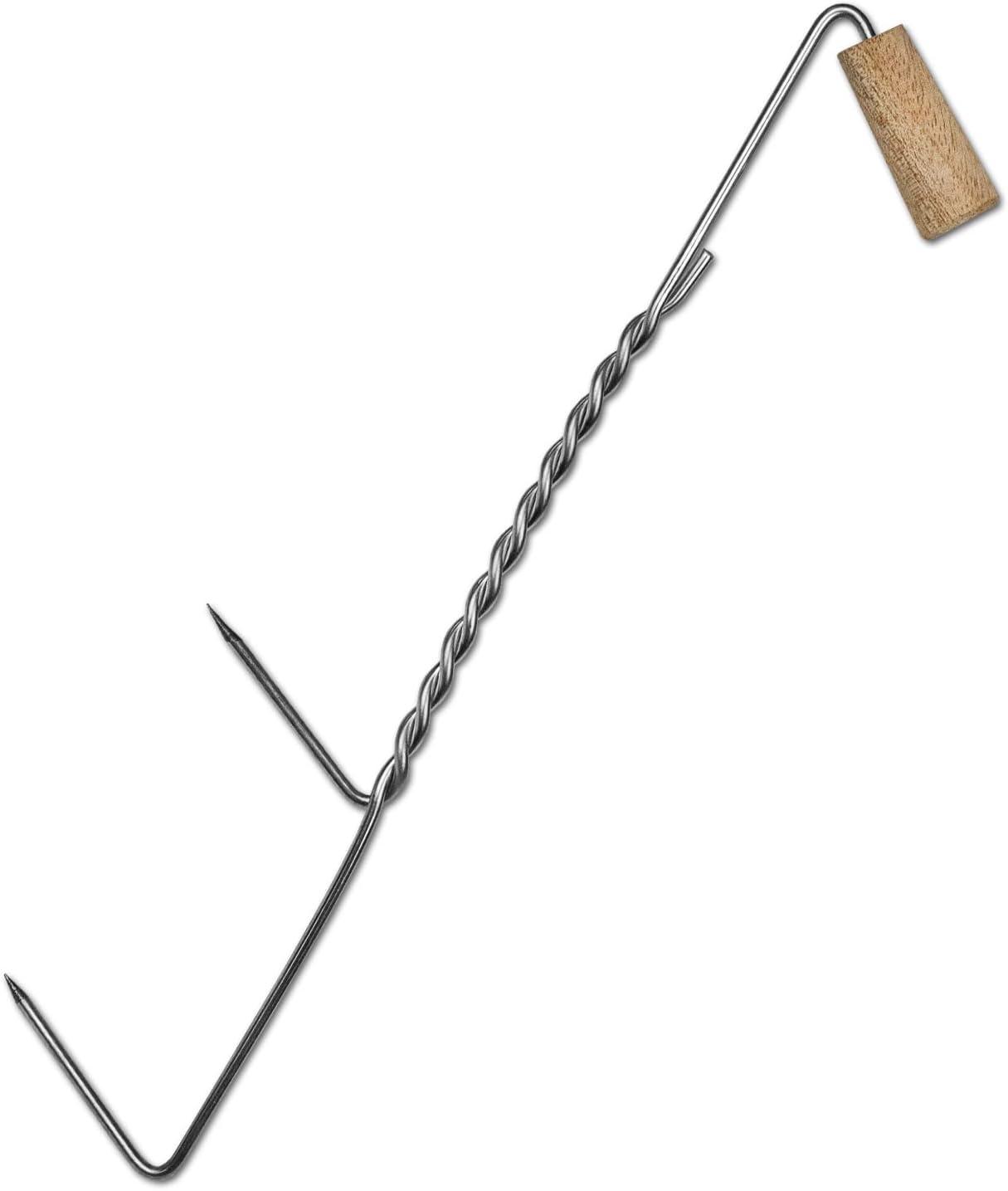 10 Pieces Wooden Handle Smoking Hooks - Double Tip 18.5 cm - Perfect ...