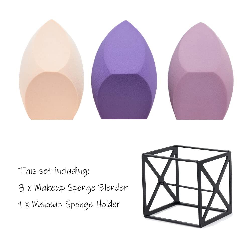Big & Soft Makeup Sponge Blender Set with Holder - Beauty Foundation ...