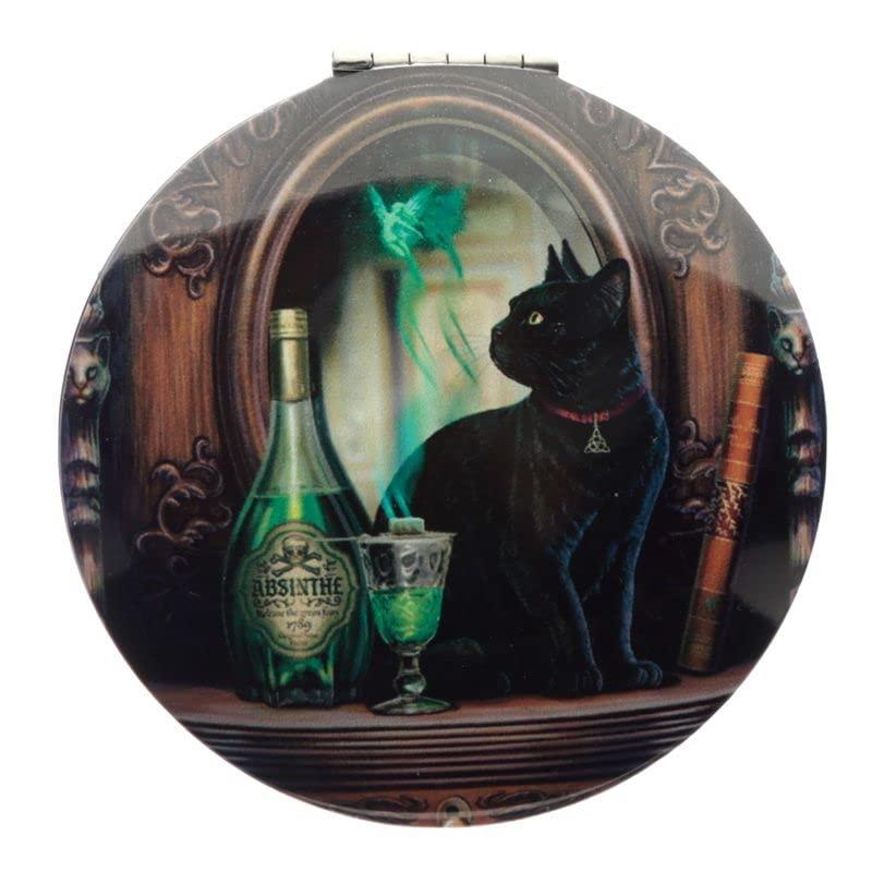 Shop Gothic Black Cat Absinthe Bottle Pocket Mirror | Stylish Cosmetic ...