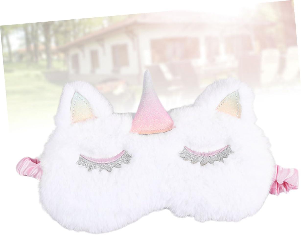 FRCOLOR Trumpet Embroidered White Sleeping Mask - Cute Masquerade Eye ...
