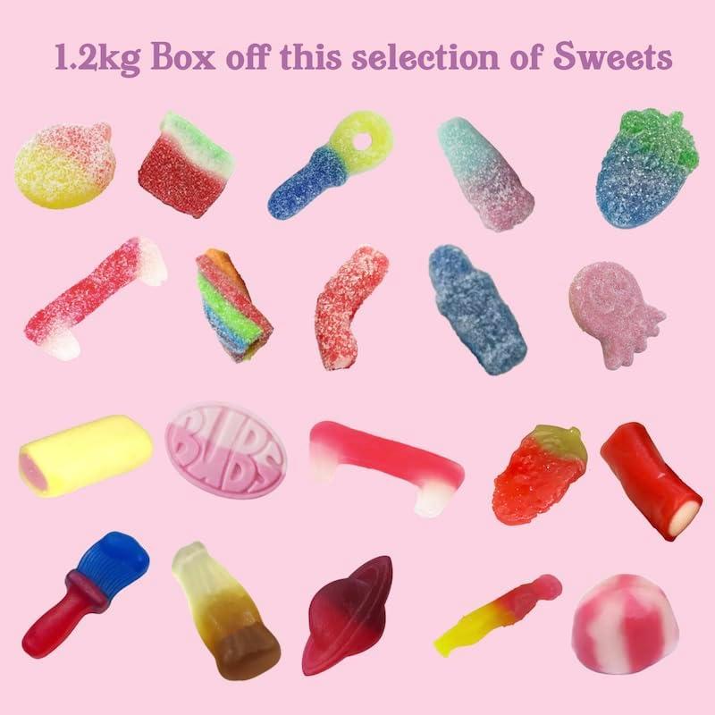 Pick & Mix Sweets 1.2kg Large Retro Gift Box Quality Jelly Fizzy Pick n ...