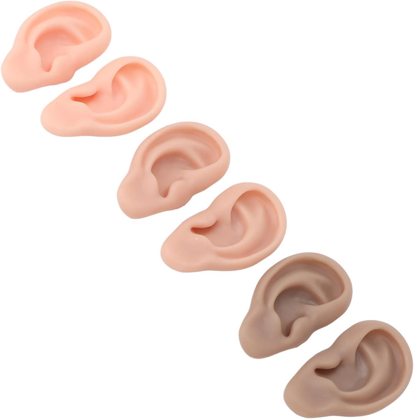 3 Pairs Silicone Ear Model Soft Flexible Ears 3 Colors Artificial ...